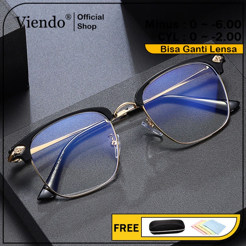 Jual Viendo Kacamata Photocromic Minus Anti Radiasi Wanita Frame Pria ...