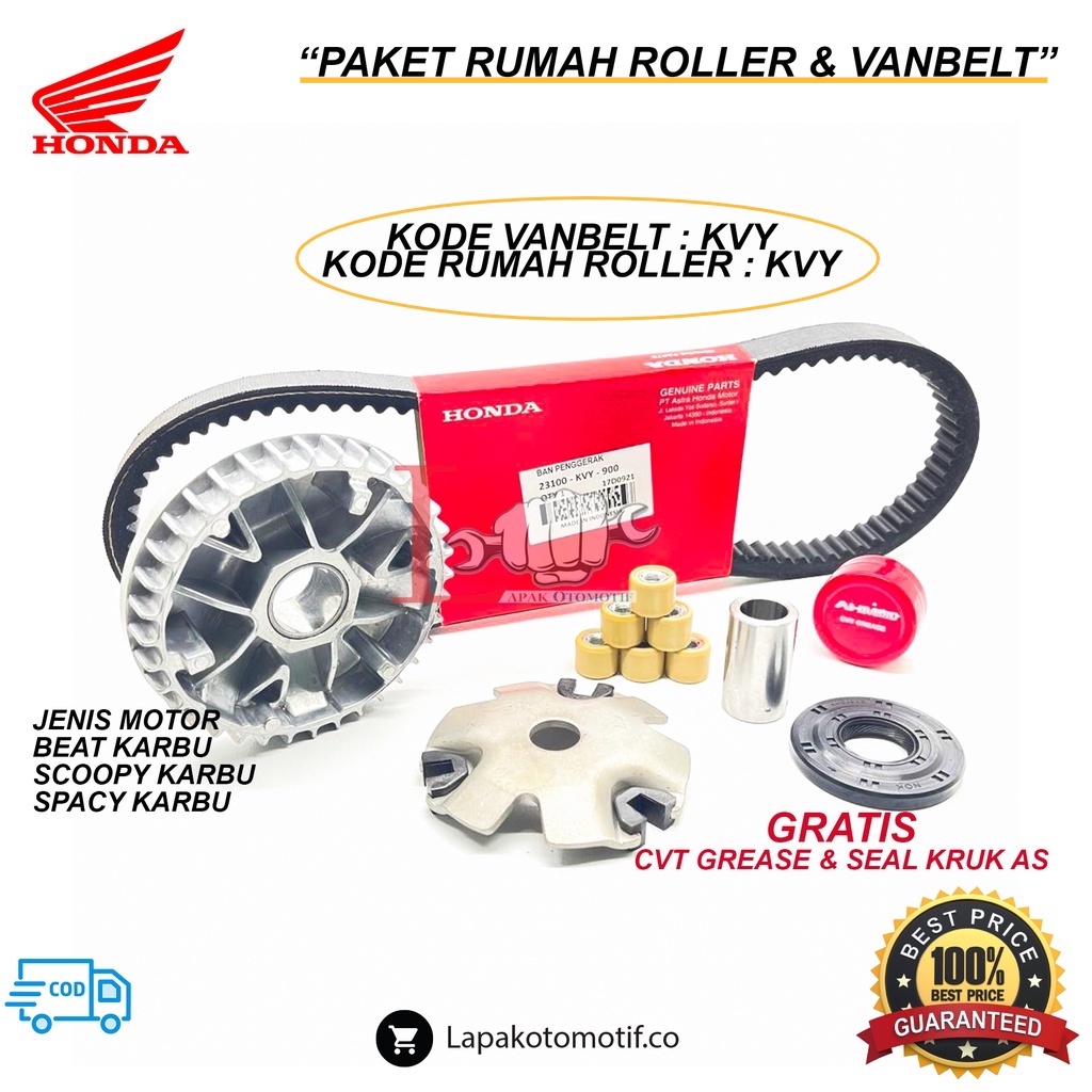 Jual SATU PAKET RUMAH ROLLER SET DAN VANBELT V BELT BEAT KARBU, SCOOPY KARBU, SPACY KARBU KVY ...