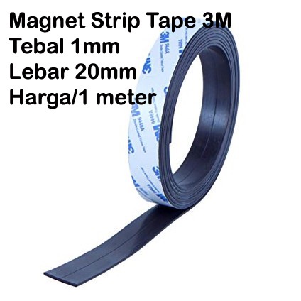 Jual Magnet Strip T1mm L20mm P1m Lembaran Magnet Kulkas Dobel Tape 3M Magnet Karet | Shopee ...