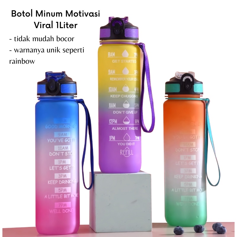 Jual ADK -E101-Botol Air Motivasi 1liter - Botol Motivasi 1 Liter ...