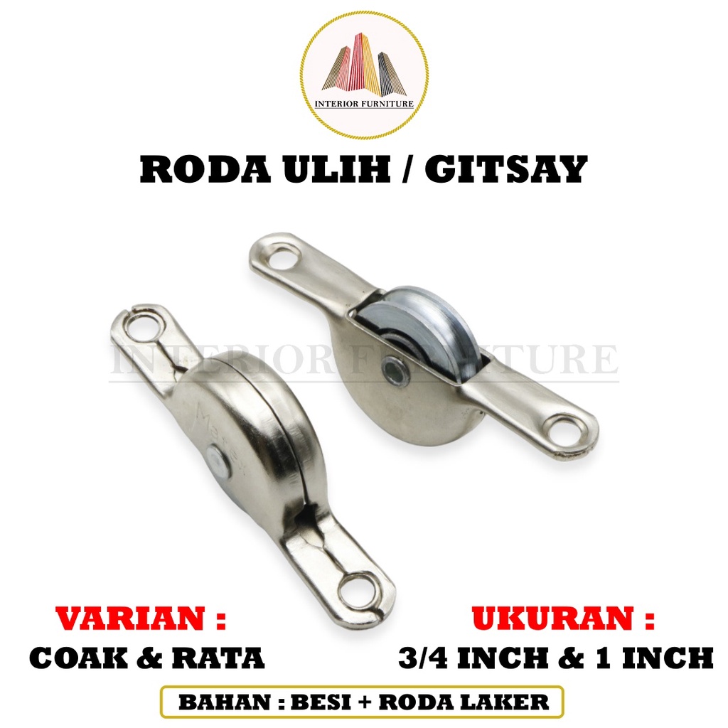Jual Roda Ulih Sliding 3/4 inch dan 1 inch Caster Etalase Roller ...