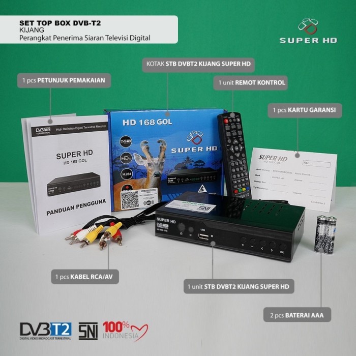 Jual Dvbt stb set top box TV DIGITAL DVB T2 SET TOP BOX 168 SUPERHD KIJANG | Shopee Indonesia
