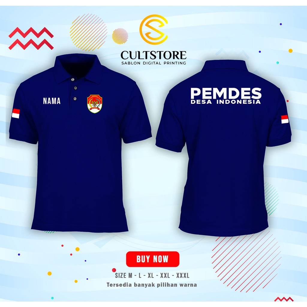 Jual KAOS KERAH POLO PEMERINTAH DESABISA CUSTUM NAMA DESA MASING ...