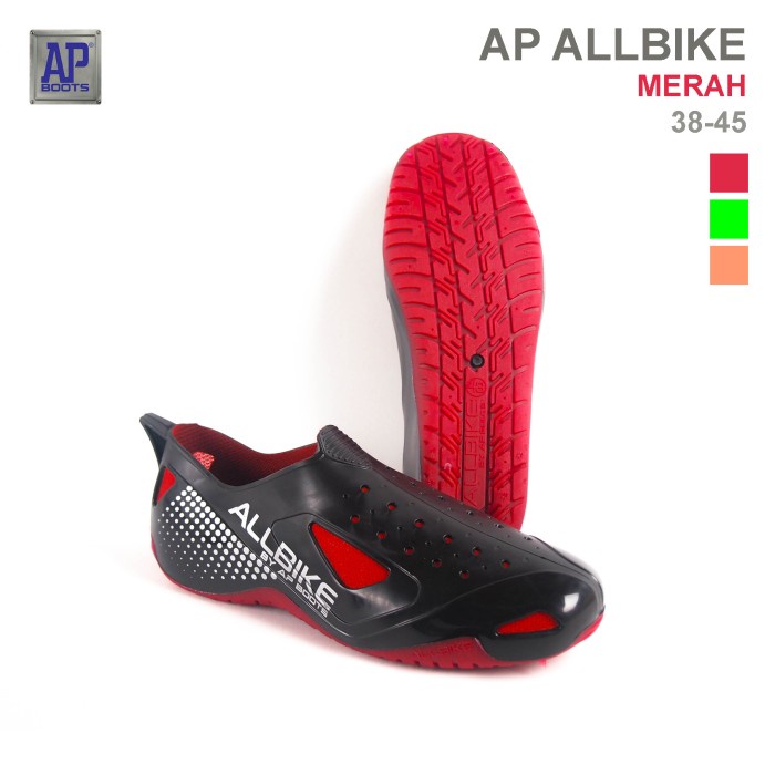 Jual AP Boots ALLBIKE Merah - Sepatu Bike PVC | Shopee Indonesia