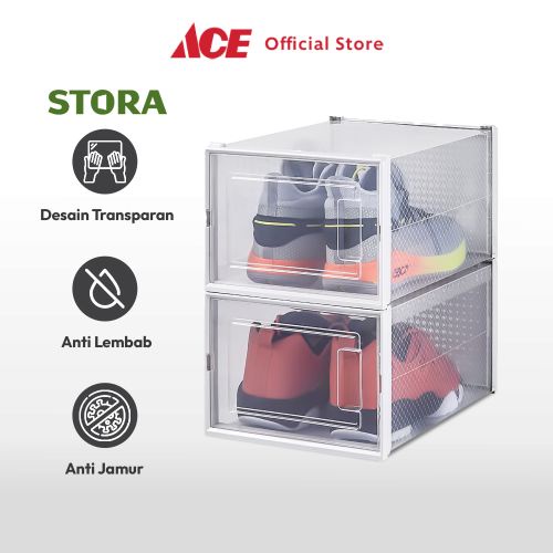 Jual Ace Stora Set 2 Pcs Kotak Sepatu Pria Shoe Box Storage Container ...