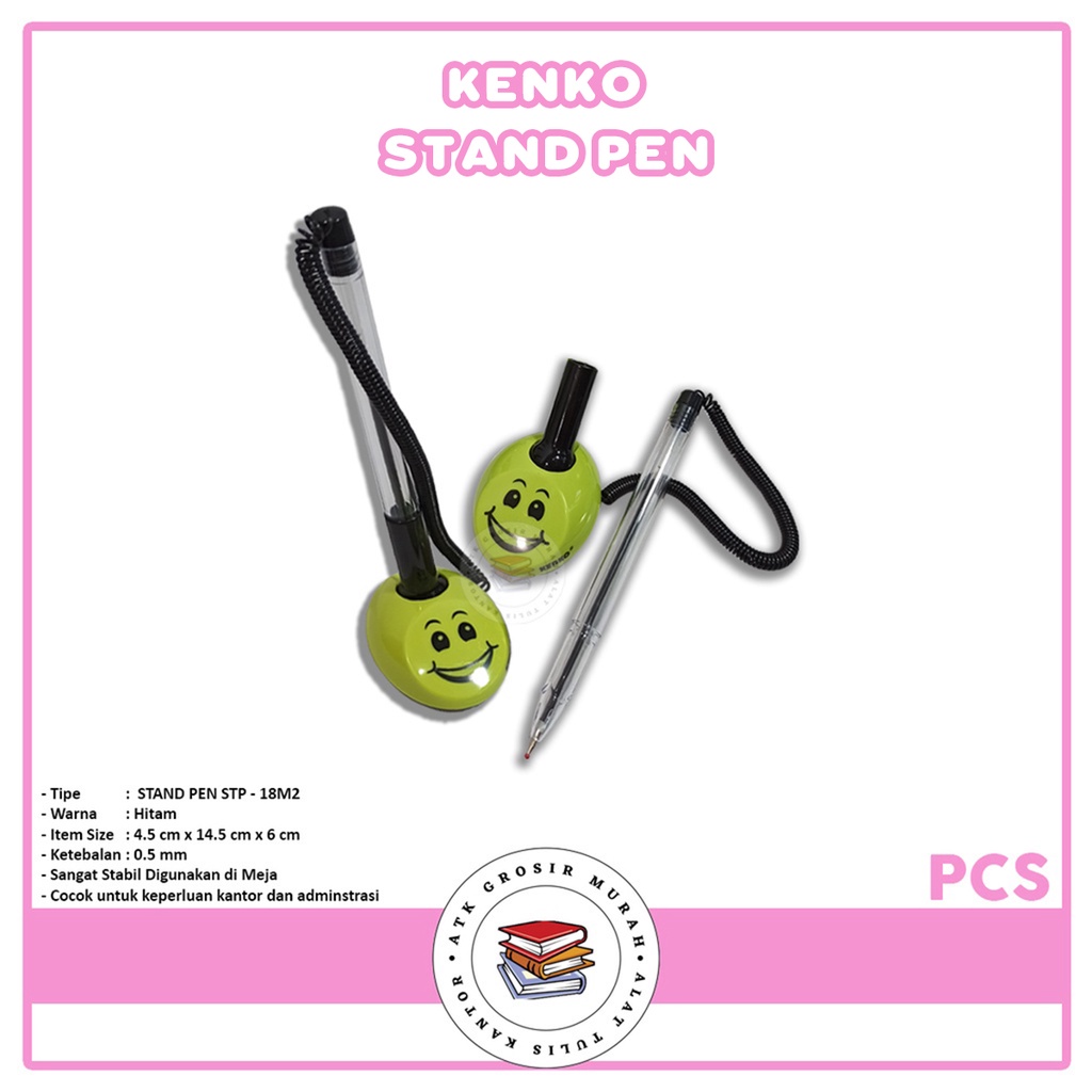 Jual KENKO - Stand Pen STP - 18M2 Smile Black Pulpen Meja 0.5mm - Pcs ...