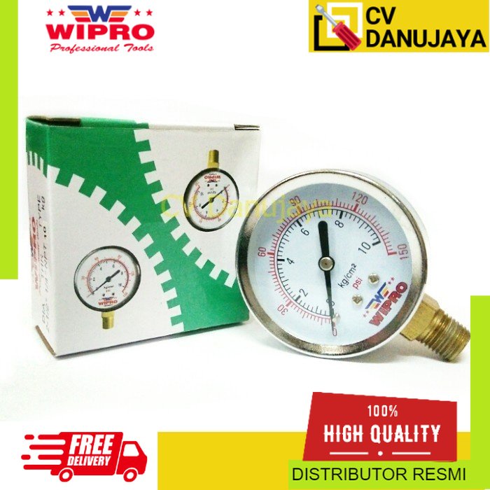 Jual WIPRO 10 Bar Meter tekanan Angin Udara - Pressure Gauge Alat Ukur ...