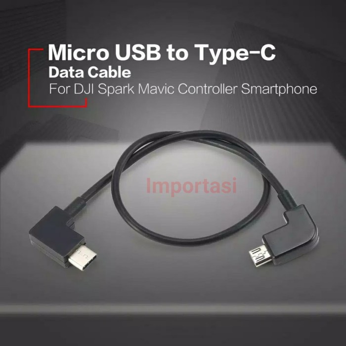Jual Micro USB to USB Type C Data Cable for Drone DJI Spark Mavic Pro ...