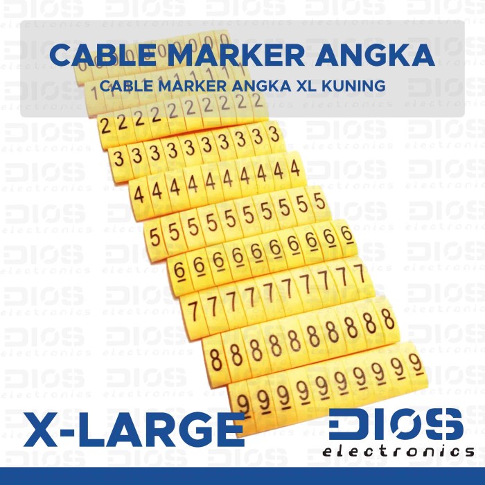 Jual Cable Marker Angka 0-9 XL Kuning / Kabel Marker (per 1 pc angka ...