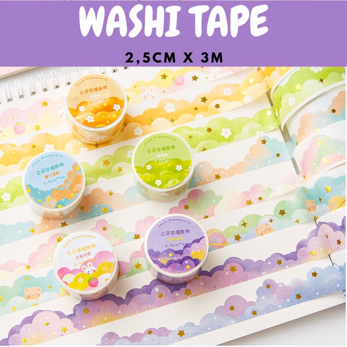 Jual Washi Tape Paper Tape Selotip Kertas Lucu Stiker Diary ST0040 ...