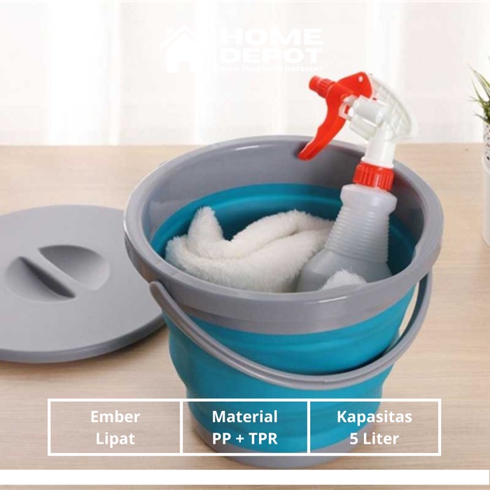 Jual Ember Lipat Portable Besar Serbaguna 5 Liter Water Bucket ...