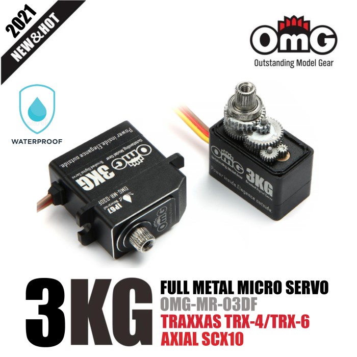 Jual OMG OMG-MR-03DF Digital Micro Servo 3kg Full Metal Waterproof TRX4 ...