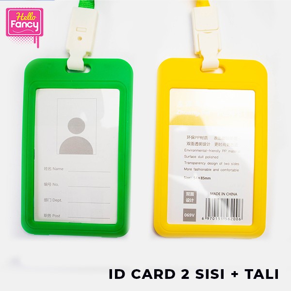 Jual Name Tag ID CARD Holder 2 Sisi Nilon + Tali / Nametag / Id Card ...