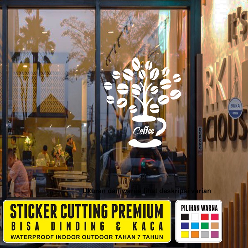 Jual Stiker Cafe Aesthetic Coffee Pohon Kopi Kafe Cutting Sticker ...