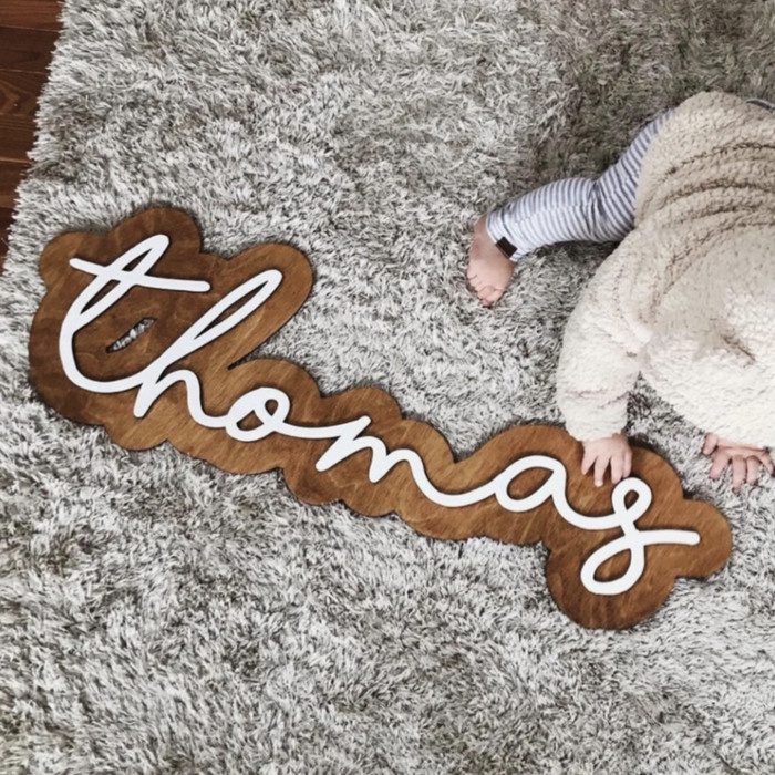 Jual Custom Wall Name Sign Kayu Acrylic Hiasan Dinding Tulisan Backdrop ...