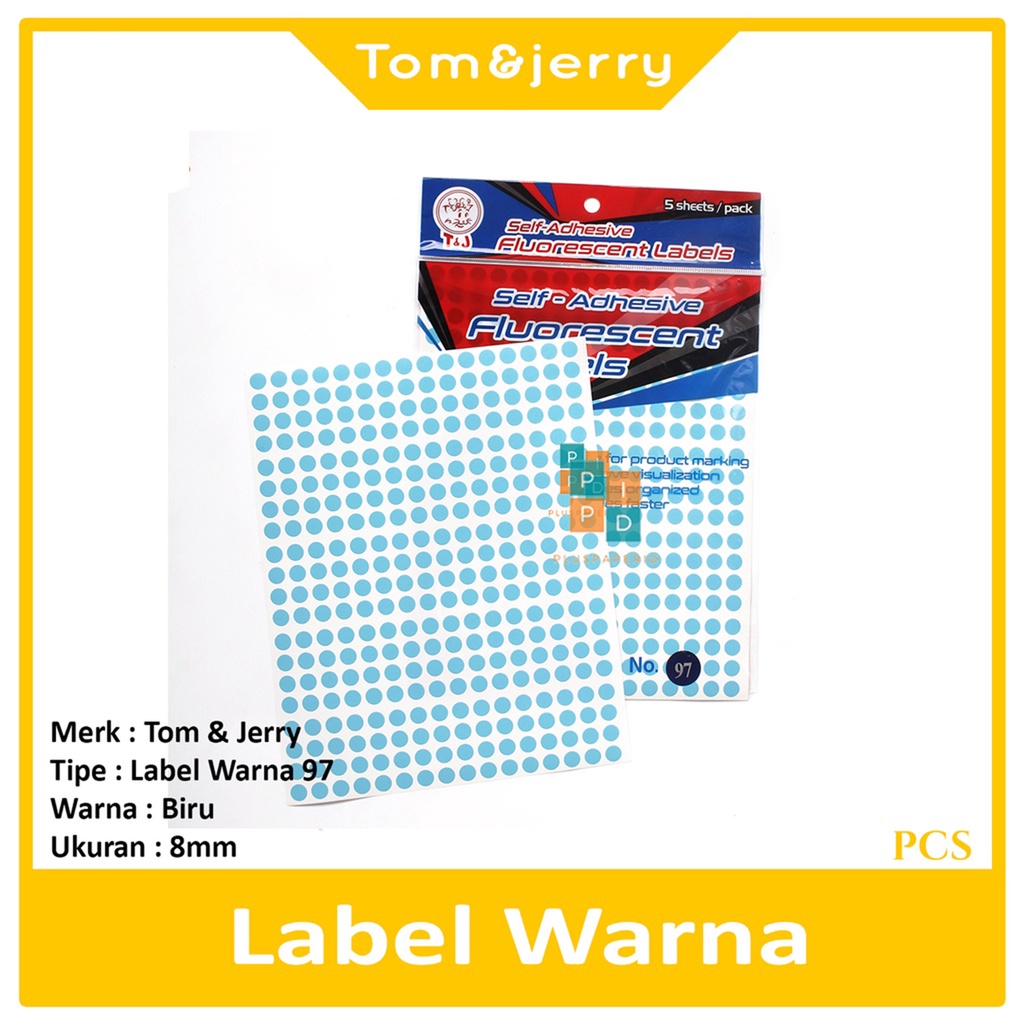 Jual TOM & JERRY - Color Dot Labels 97 Warna Biru - Pad | Shopee Indonesia