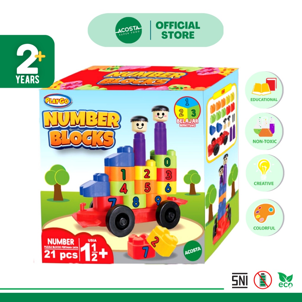 Jual Playgo Mainan Edukasi Balok Blok Block Belajar Angka Huruf Number ...