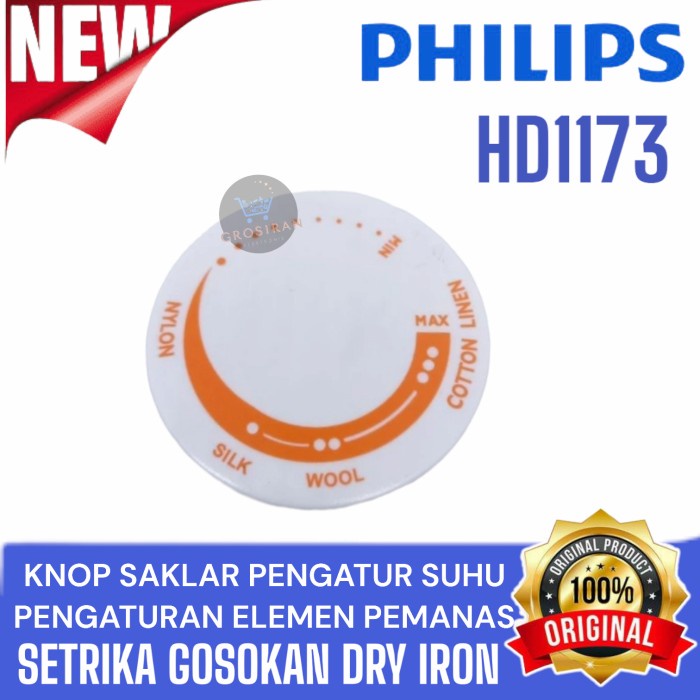 Jual KNOP SAKLAR REGULATOR PEMANAS PHILIPS SETRIKA HD1173 HD 1173 ...