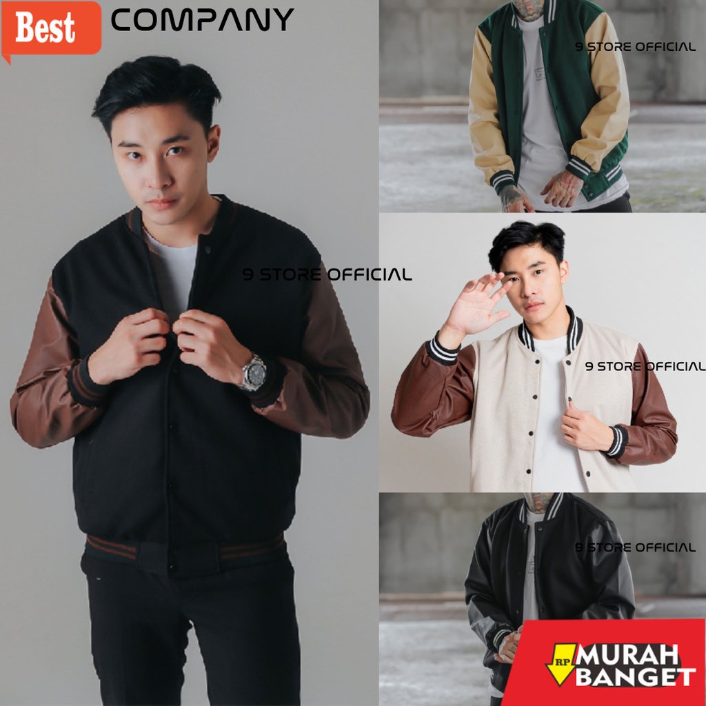 Jual Jaket kulit pria terbaru- 9Storeofficial Varsity Jacket Baseball ...