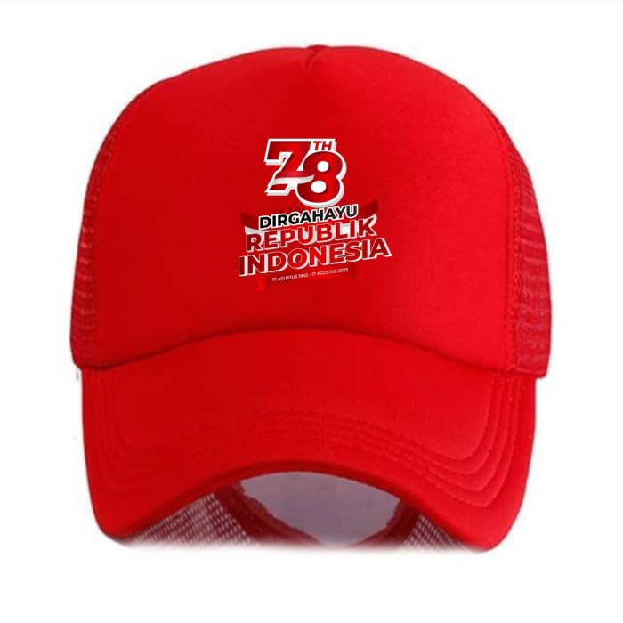 Jual topi Trucker hut ri Indonesia 78 - merah putih | Shopee Indonesia