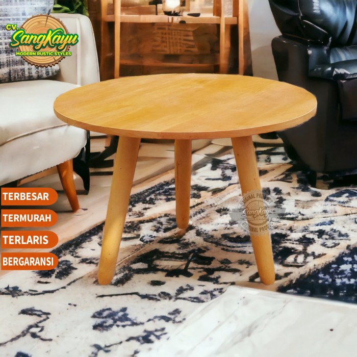 Jual Meja bulat kayu minimali Side / Coffee table table meja lesehan ...