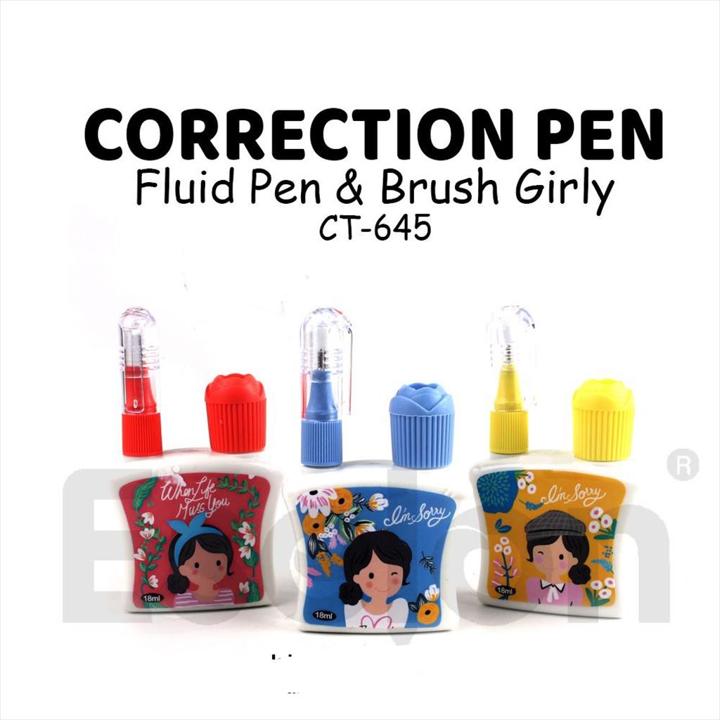Jual Correction Pen+ Kuas Karakter / Tipex Pen + Kuas/ Tipex 2 fungsi ...