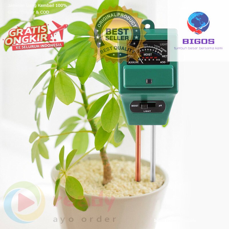 Jual Ph Meter Hygrometer Double Needle Square Head Three in One Soil ...