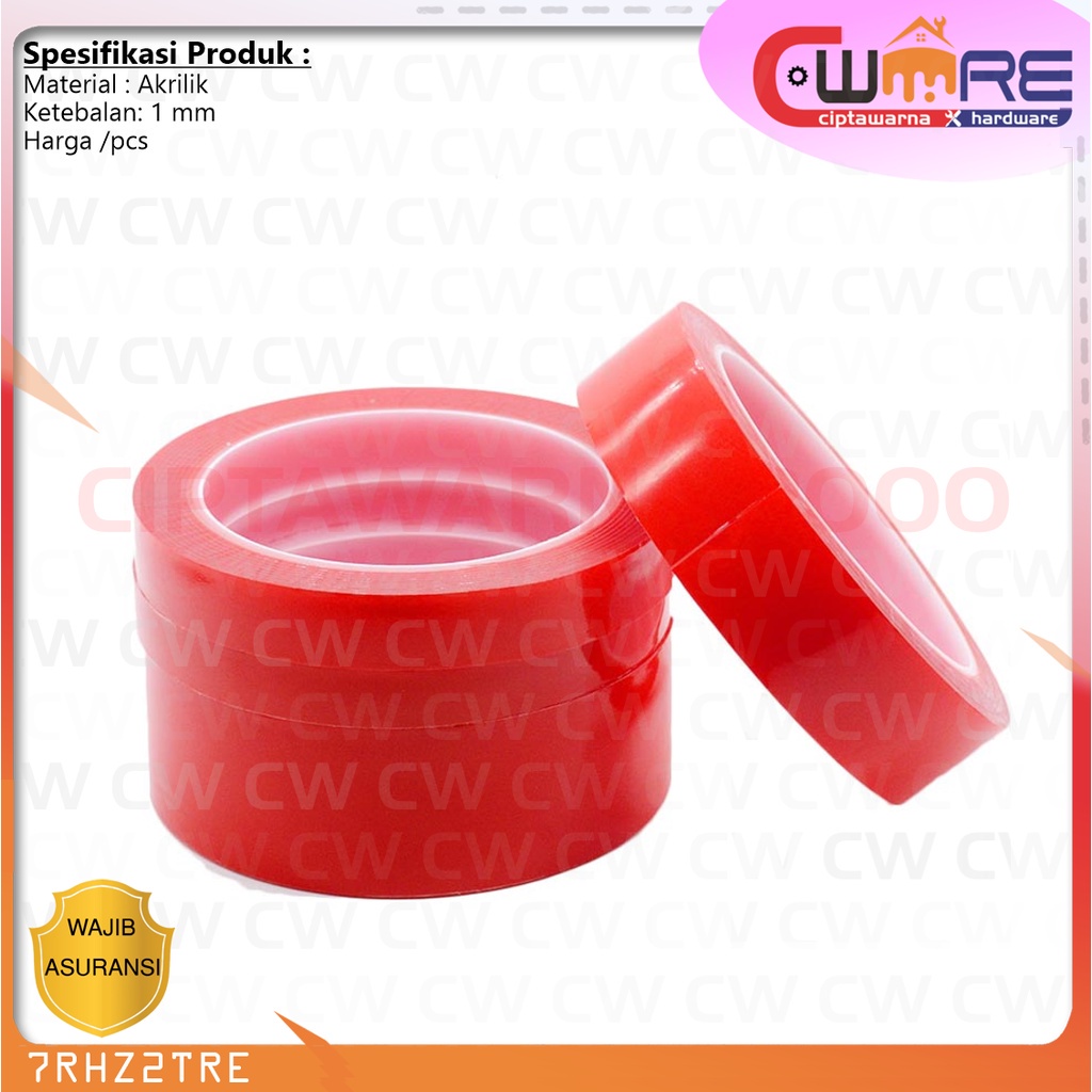 Jual Perekat Double Tape Acrylic Adhesive Transparent Sticker 5mm x 3m ...