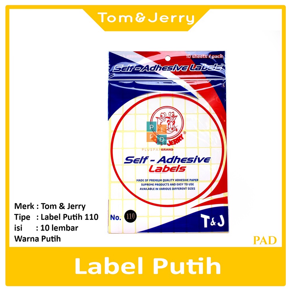 Jual TOM & JERRY - Label Paper Putih No.110 - Pad | Shopee Indonesia