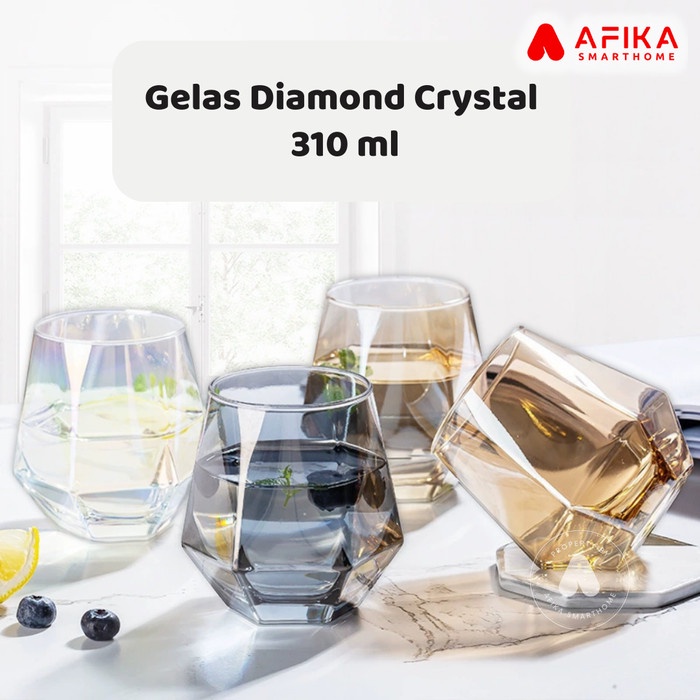 Jual Gelas Minuman Diamond Crystal Glass Cup Tahan Panas dan Api 310 ml ...