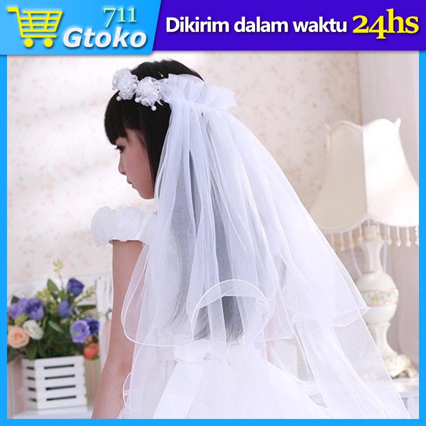 Jual Bando Veil Pengapit Anak Mahkota Bunga Pengantin Slayer Veil Anak ...