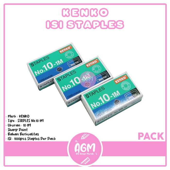 Jual Kenko - Isi Staples Kecil Merk NO.10-1M Stapler - Perpack | Shopee ...