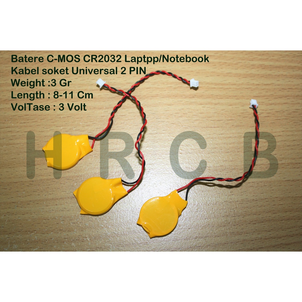 Jual Baterai CMOS Laptop/Notebook CR2032 Socket Kabel 2 Pin 3Volt ...