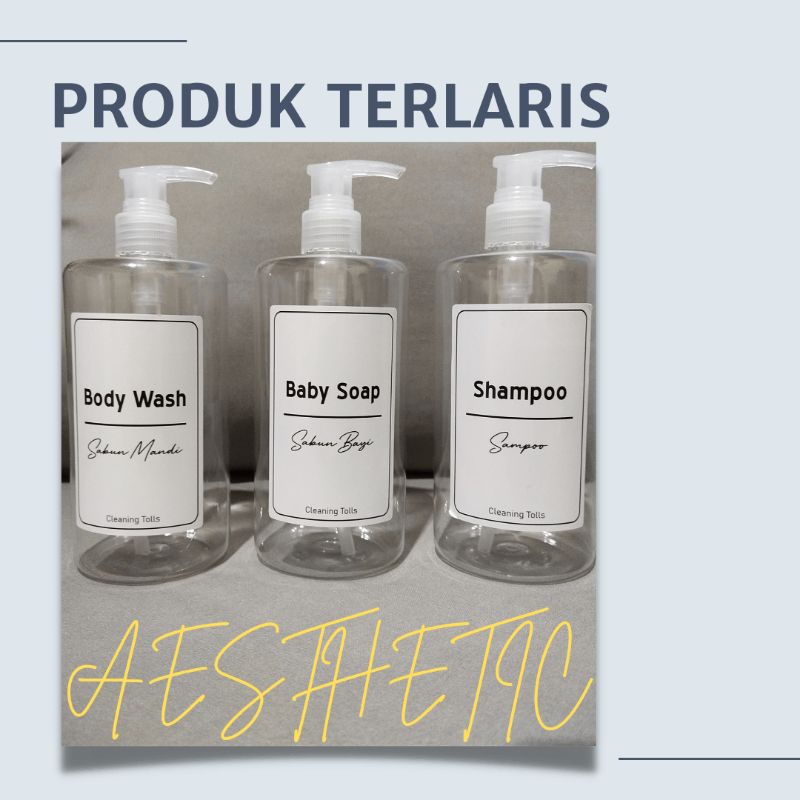 Jual Botol Sabun Aesthetic Minimalis Murah Botol Amber Refillable ...