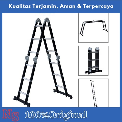 Jual Ace - Krisbow 3 Mtr Tangga Lipat Aluminium Steel 4x3 Step - Hitam ...