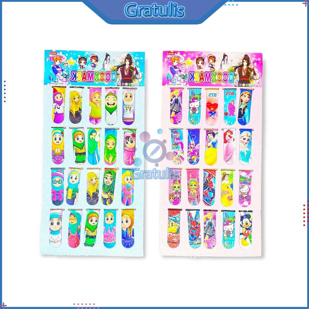 Jual PEMBATAS BUKU MAGNET [1 SET/20 STICK] / STICK NOTE KAREKATER ...