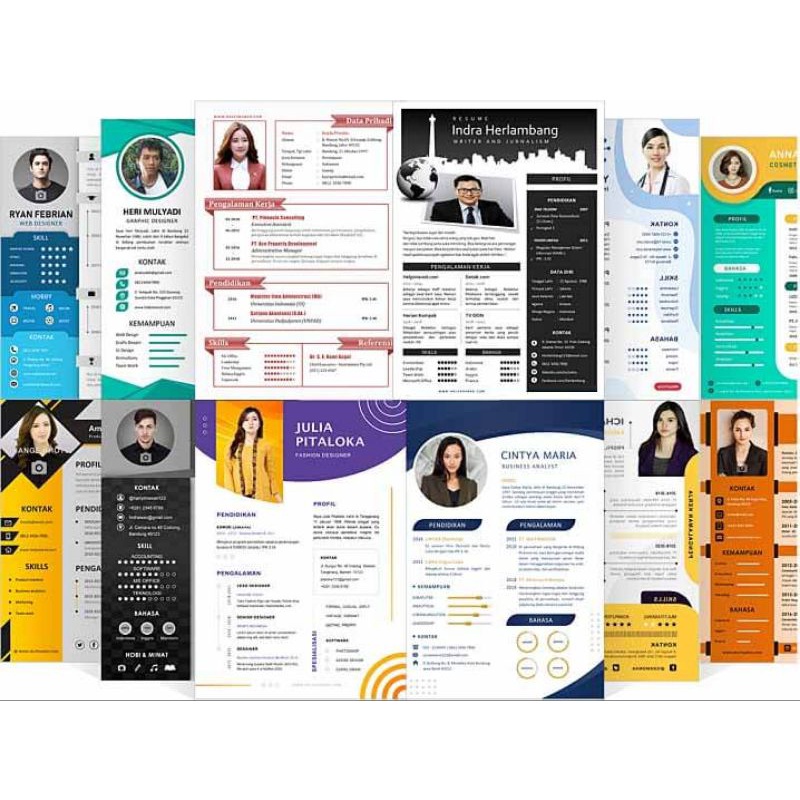 Jual 60 Template CV Elegant / Template Resume / Template curiculum vitae - Jidan Shoppu | Shopee ...
