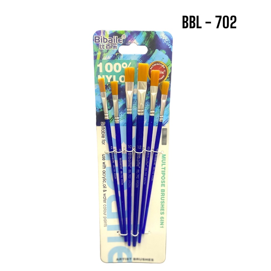 Jual Kuas Lukis Impor Bibaile BBL – 702 Kuas Lukis Brush Nylon Set 6 ...