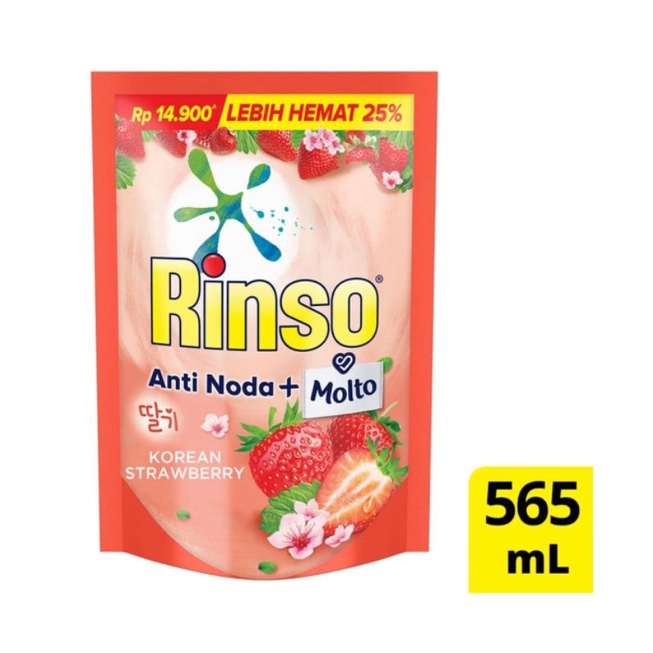 Jual RINSO MOLTO DETERGENT CAIR Korean Strawberry Liquid 565 ml ...