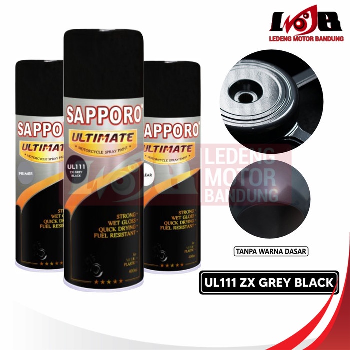 Jual Sapporo Ultimate UL111 ZX Grey Black Cat Semprot Pilox Hitam Abu | Shopee Indonesia