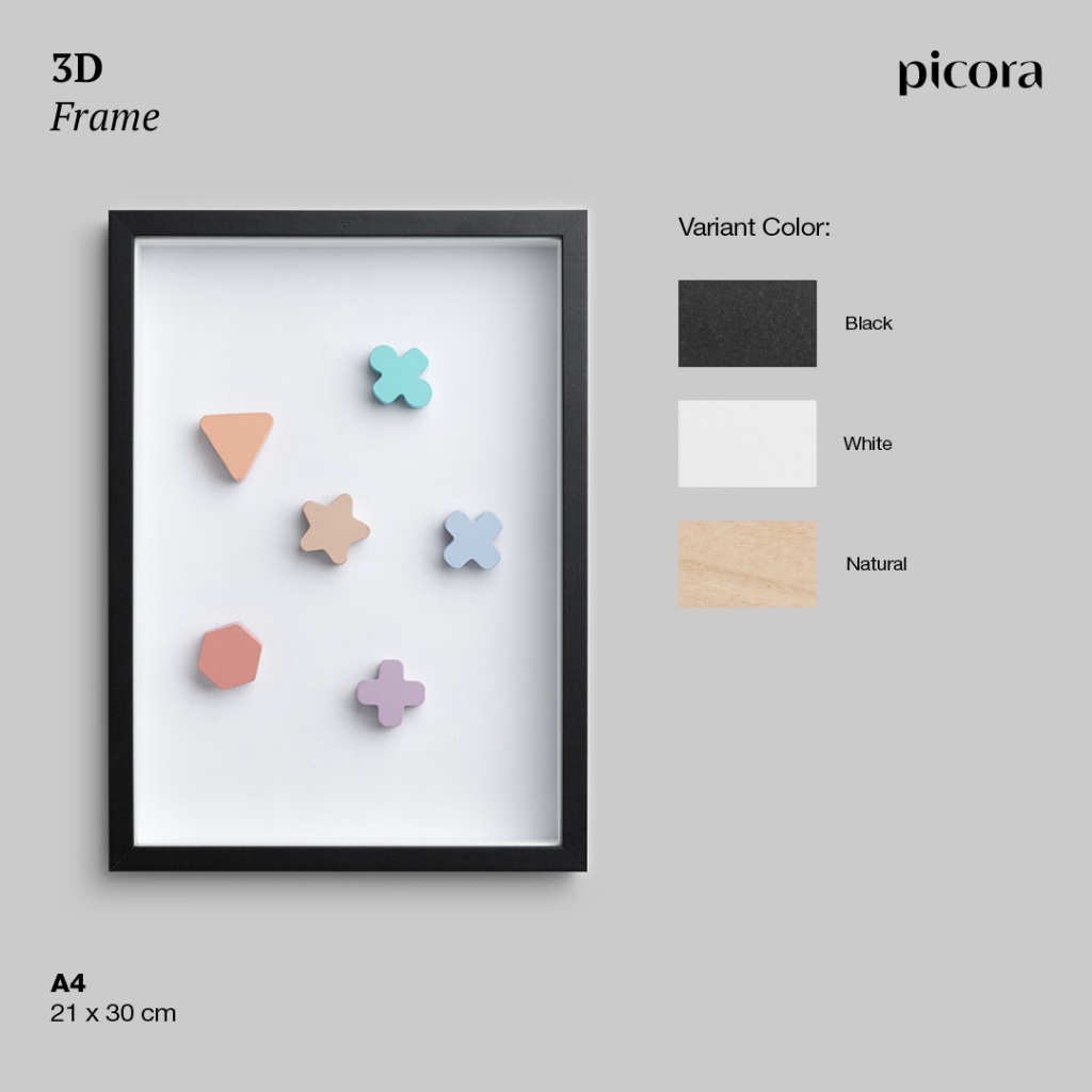 Jual PICORA 3D Frame A4 (21x30cm) Gift Bingkai Foto Kado Scrapbook Mahar | Shopee Indonesia