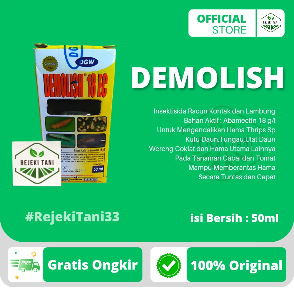 Jual Insektisida DEMOLISH 18EC 50ml Abamektin Racun Kontak dan Lambung ...