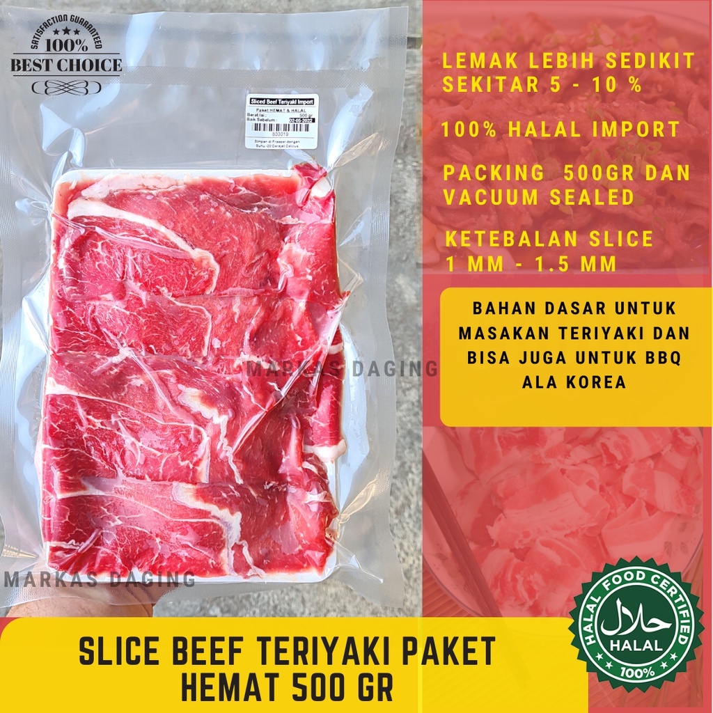 Jual [PAKET HEMAT] DAGING SLICE TERIYAKI/DAGING IMPORT 500GR ...