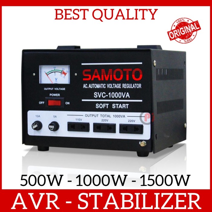 Jual SAMOTO Stabilizer AVR Voltage Regulator 500W 1000W 1500W Stavolt ...