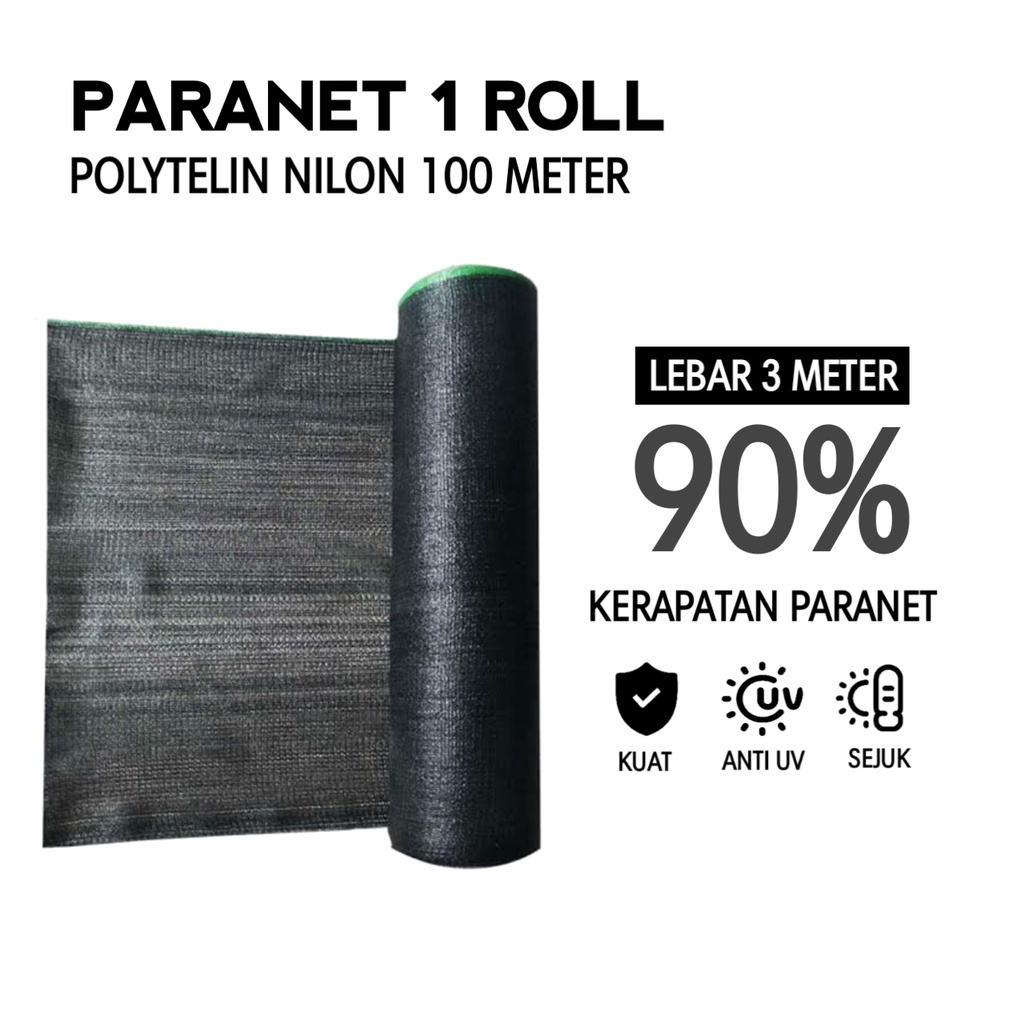 Jual Paranet Roll 90% 1 Roll Lebar 3 Meter Peneduh Greenhouse Hidroponik 100 Meter | Shopee ...