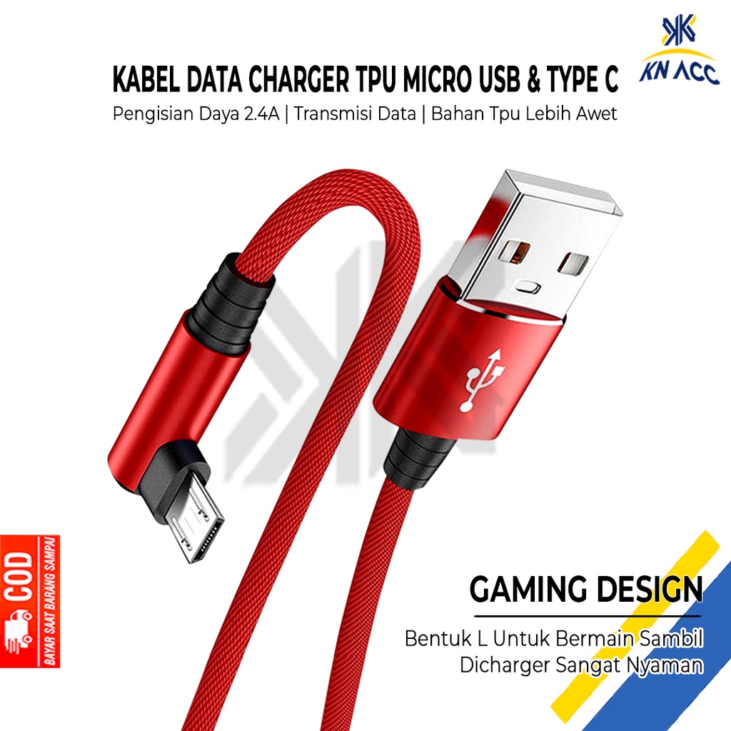 Jual [KN ACC] KABEL DATA CASAN CHARGER HP TPU GAMING MICRO USB / TYPE C ...