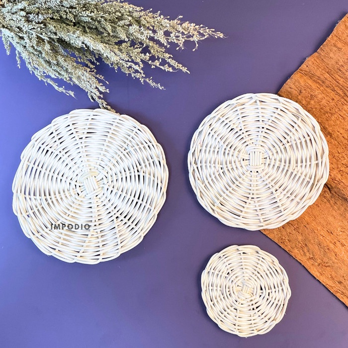 Jual IMPODIO coaster rotan bulat anyaman - props tatakan food photo ...