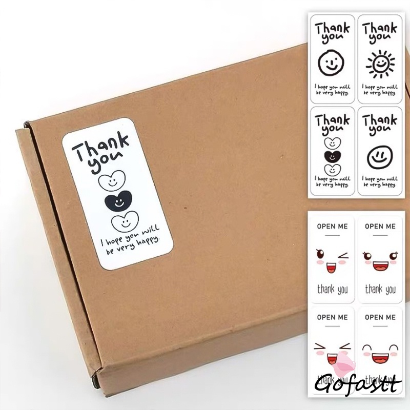 Jual 100pcs Sticker Thank You Ekspresi Indah Kartun Untuk Kotak Hadiah ...