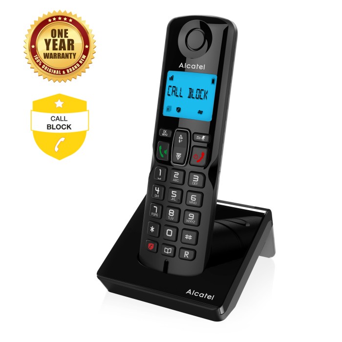 Jual ALCATEL S250 Cordless Phone Telepon Wireless - black - ORIGINAL ...