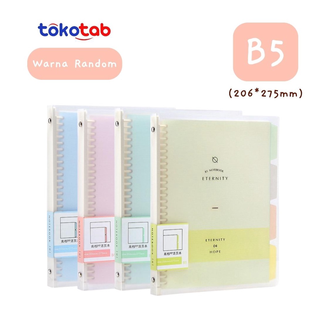 Jual Tokotab - B5 A5 Binder Loose Leaf Binder Ring Notebook Detachable ...